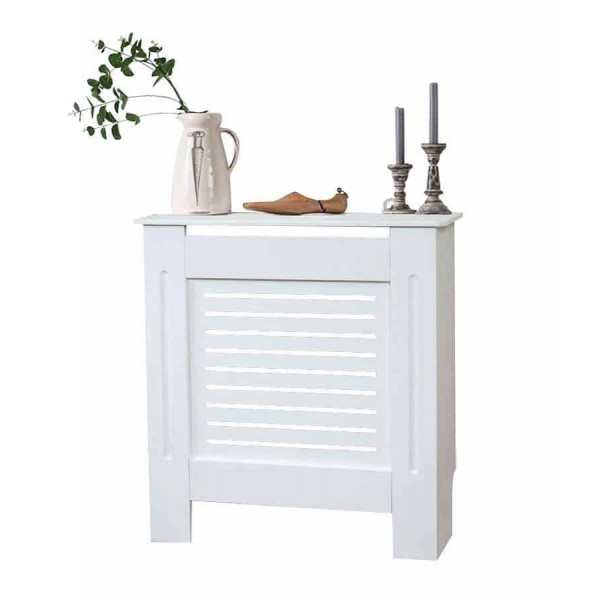 White Painted Modern Wood Radiator Cover-Small | Tudor Furniture