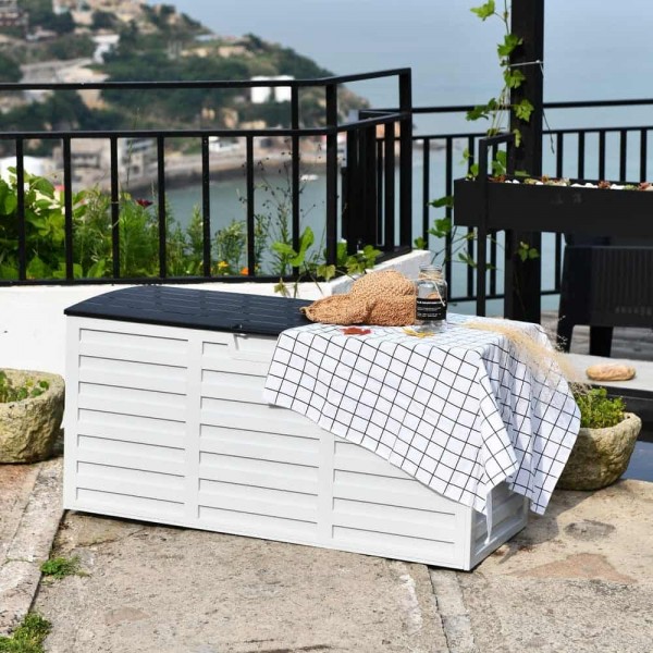 Black+Ashen Plastic Outdoor Indoor Storage Box Storage Container ...