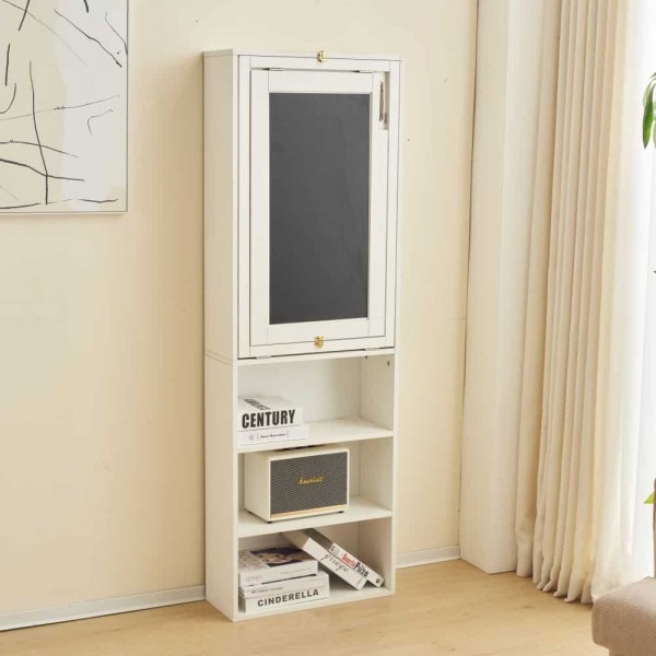 HERITAGE FOLDABLE WOODEN CONVERTIBLE OFFICE DESK BOOKSHELF WITH ...