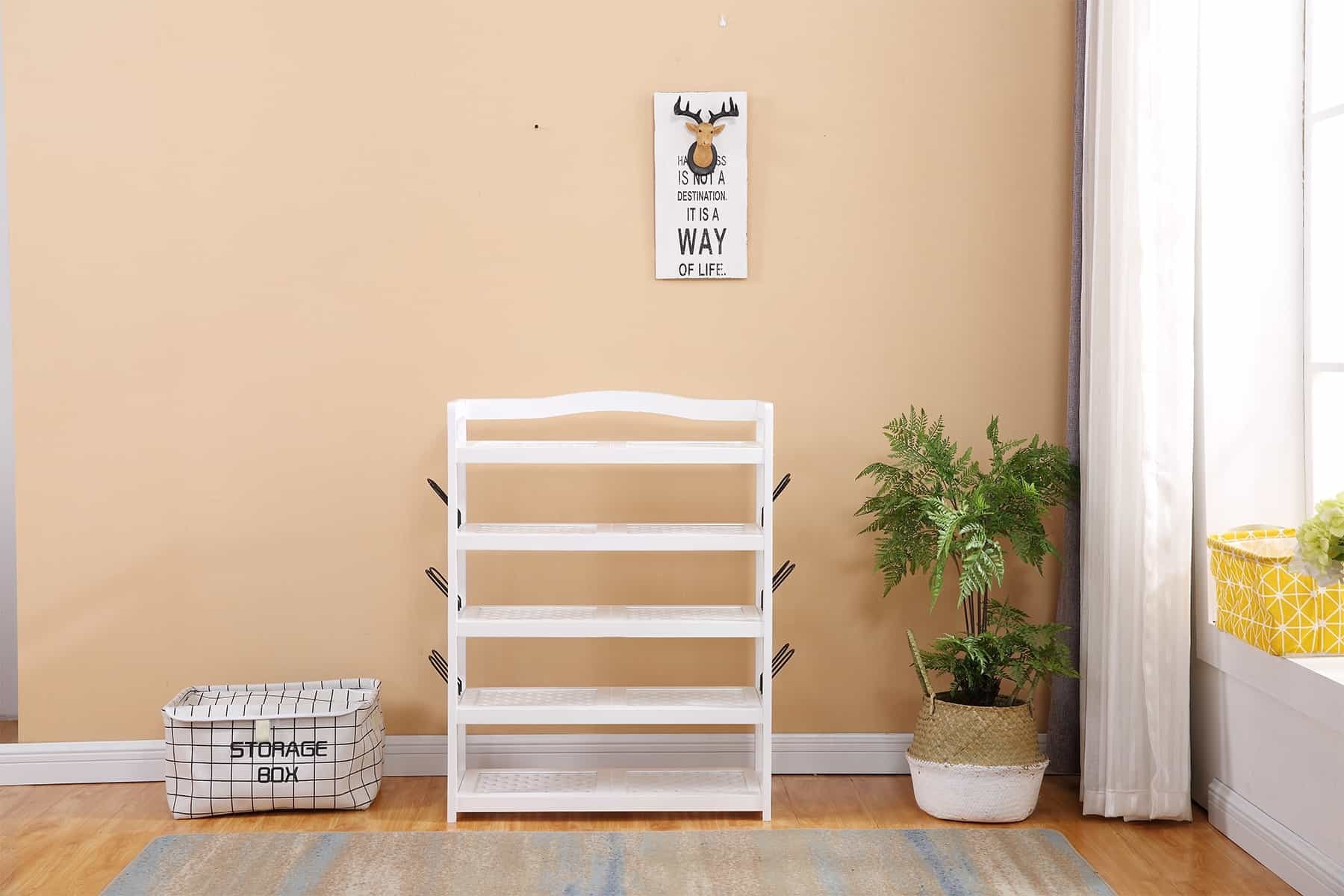 5 tiers shoe rack - white | Tudor Furniture