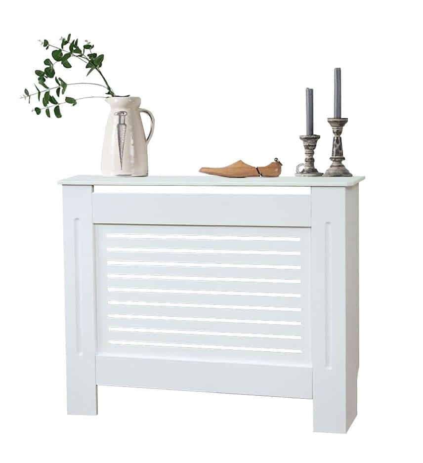 White Painted Modern Wood Radiator Cover-Medium | Tudor Furniture