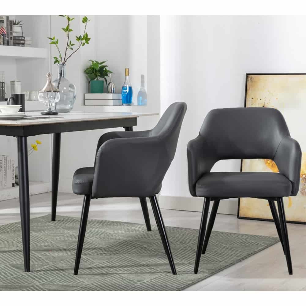 NATA PU DINING CHAIR - SET OF 2 Grey | Tudor Furniture