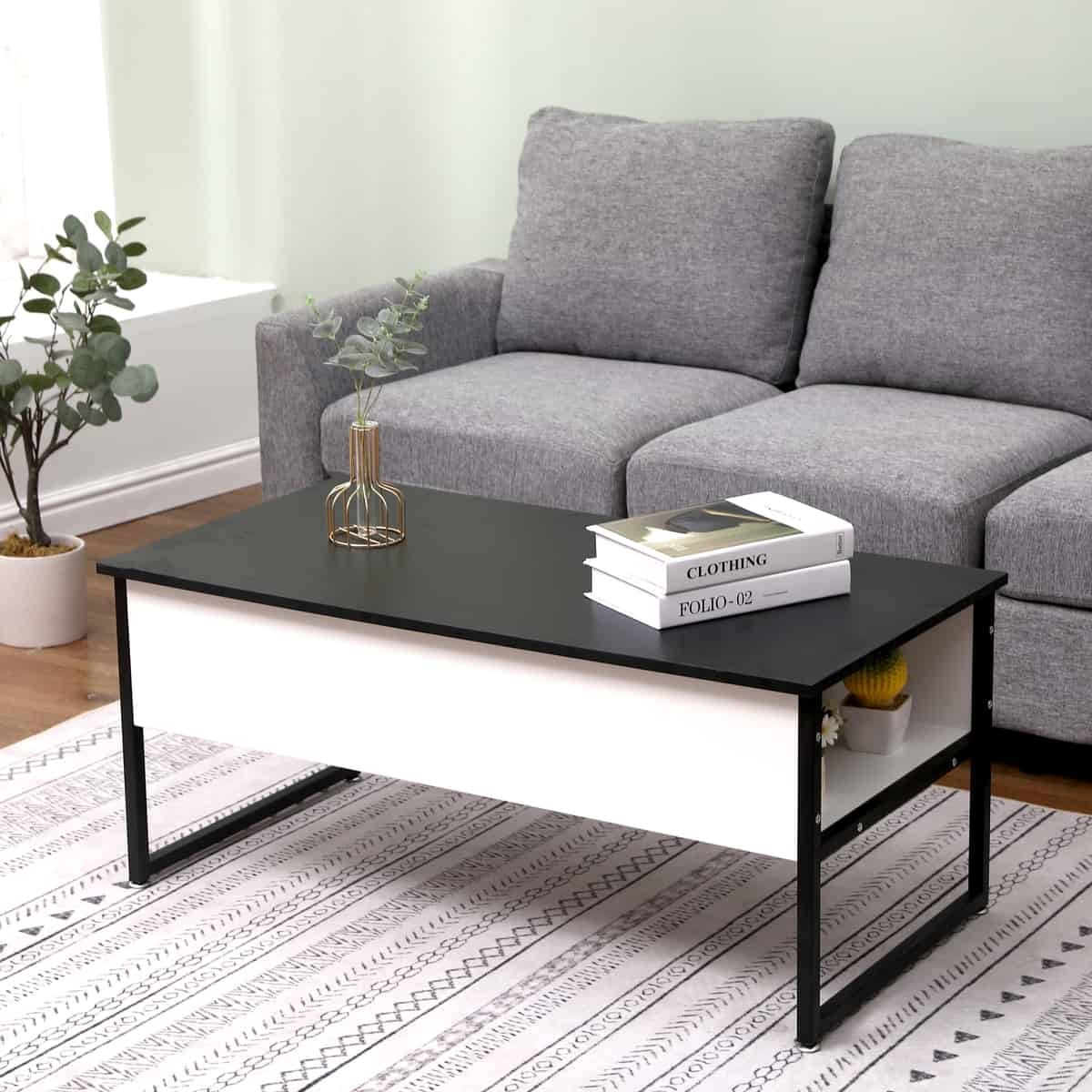 Black & White Coffee table with folding top | Tudor Furniture
