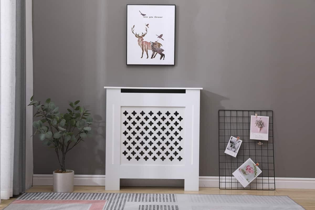 Malton white radiator cover small | Tudor Furniture