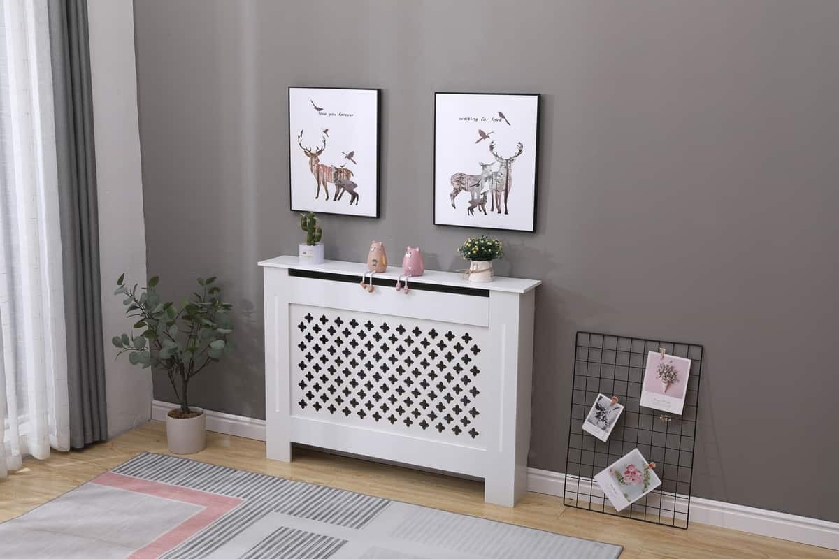 Malton White radiator cover Medium | Tudor Furniture