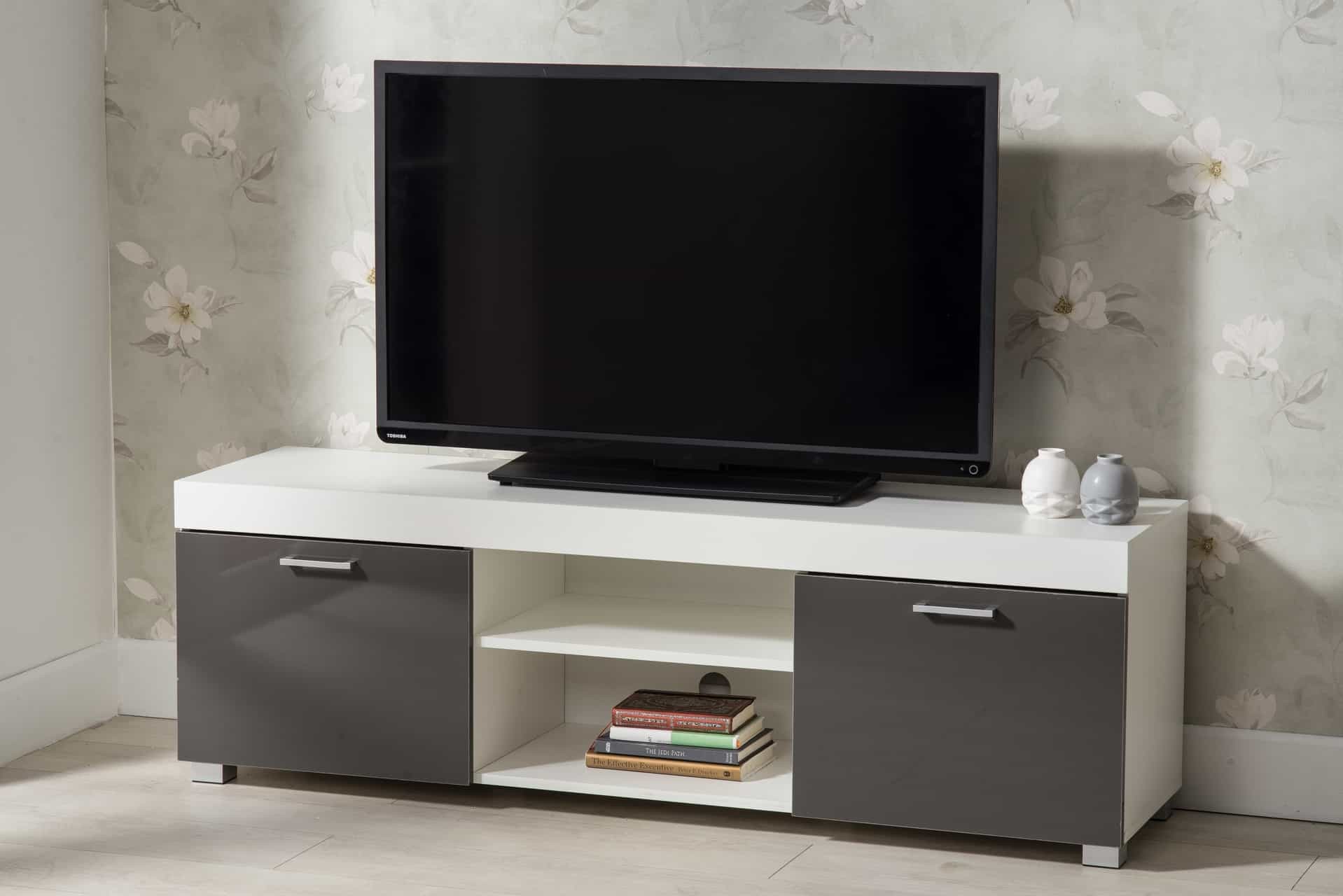 GREY AND WHITE TV STAND | Tudor Furniture