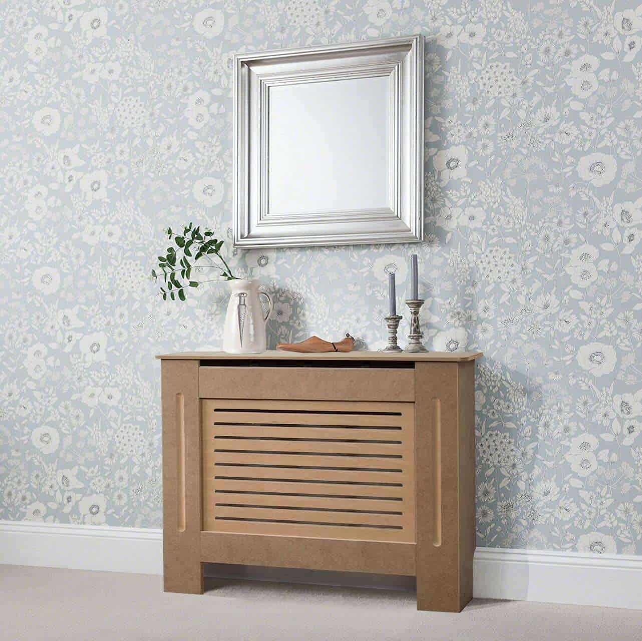 Nature unpainted Modern Wood Radiator Cover-Medium | Tudor Furniture