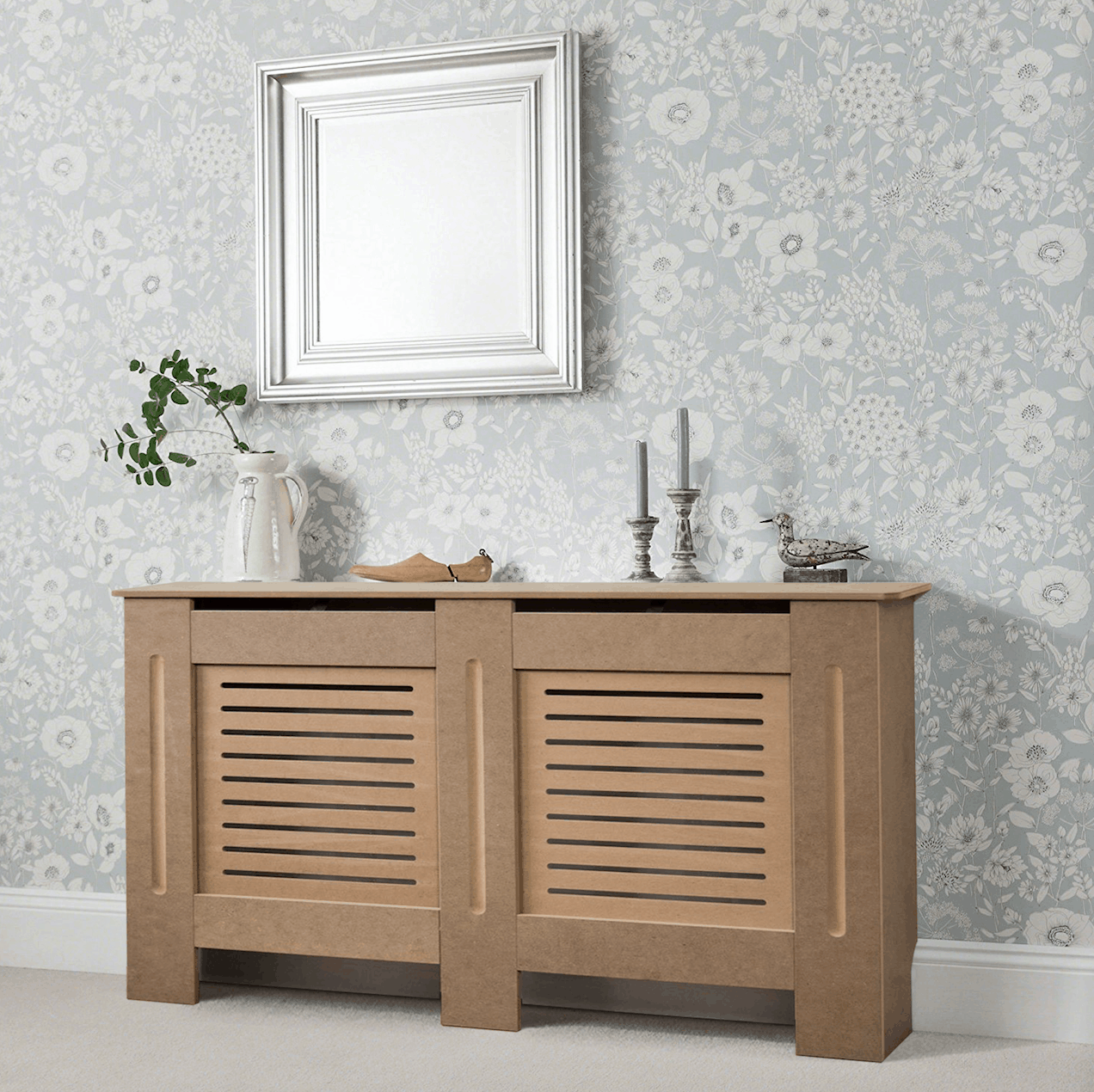 Nature unpainted Modern Wood Radiator Cover-Extra Large | Tudor Furniture