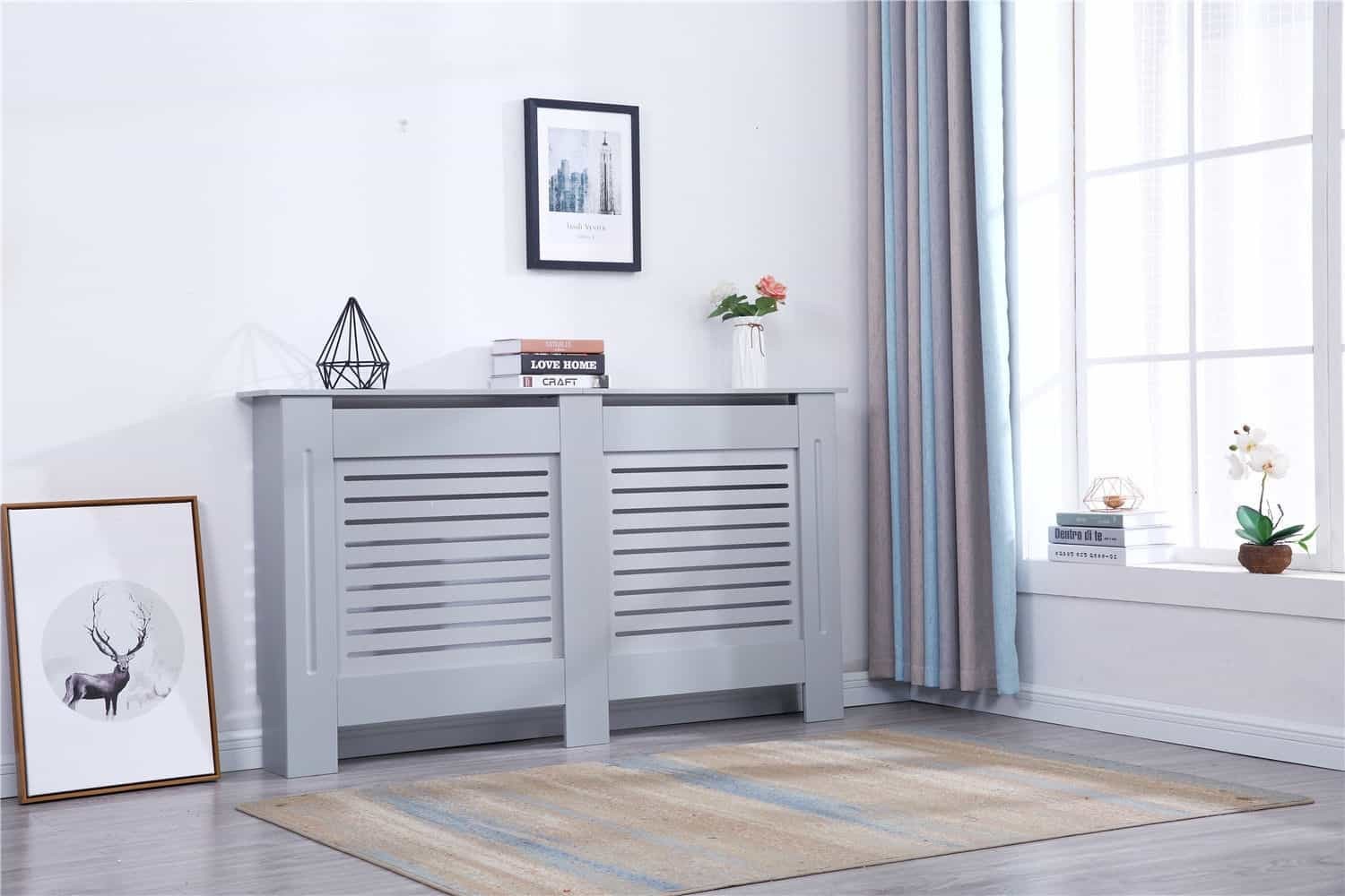 White Painted Modern Wood Radiator Cover-Small | Tudor Furniture