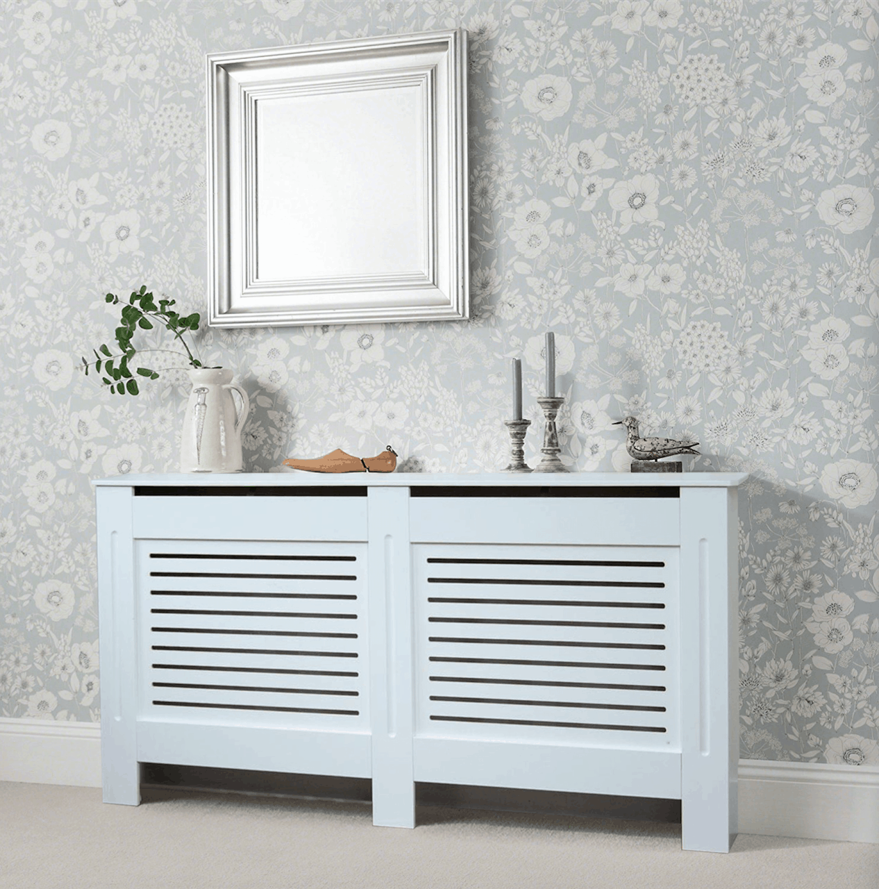 White Painted Modern Wood Radiator Cover-4 Sizes | Tudor Furniture